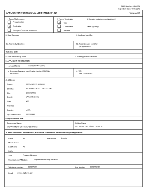Fillable Online Application Form SF424 - Wyoming LIEAP Fax Email Print ...