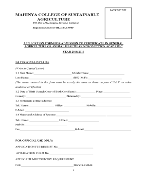 Fillable Online APPLICATION FORM FOR NACTE STUDENTS.doc Fax Email Print ...
