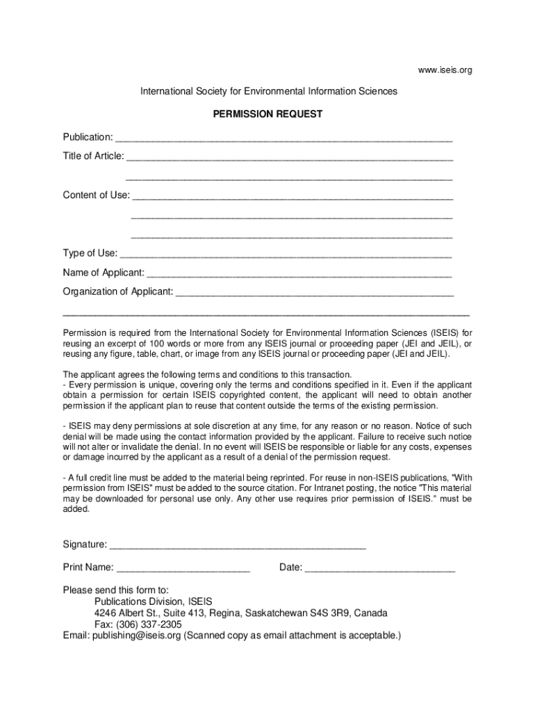 Fillable Online permission request.pdf Fax Email Print - pdfFiller