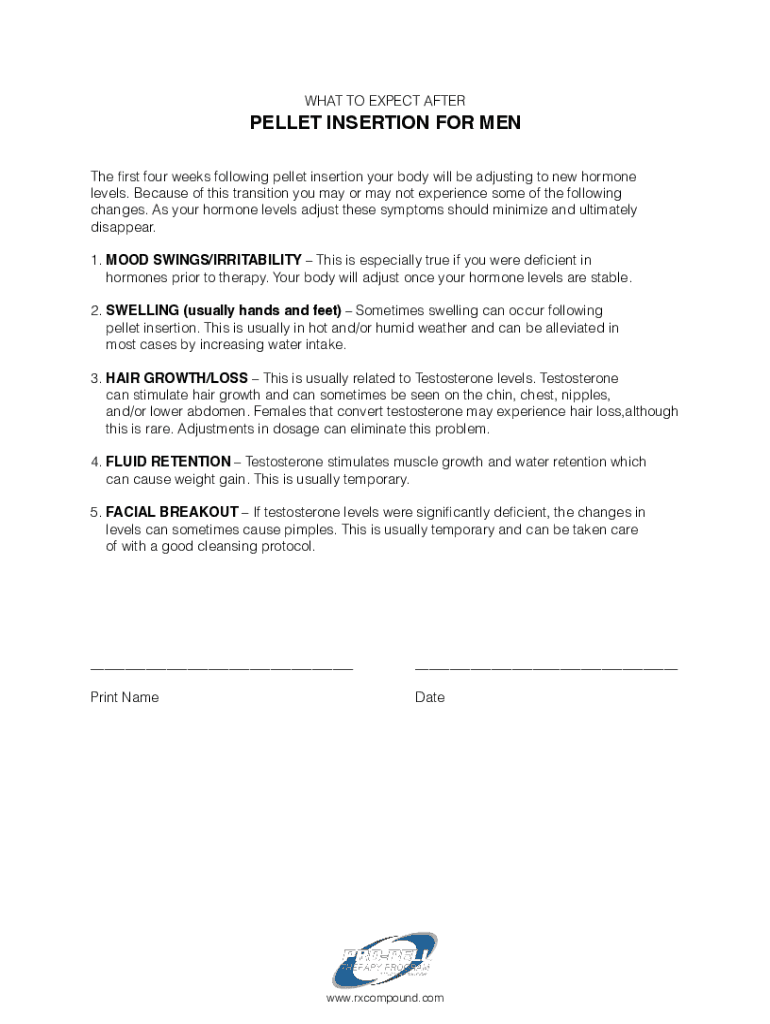 Fillable Online What to Expect After Hormone Therapy with Pellets Fax Email Print - pdfFiller
