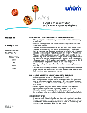 Fillable Online HOW TO FILE A GUARDIAN SHORT TERM DISABILITY CLAIM Fax ...