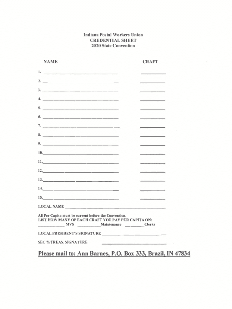 Fillable Online CREDENTIAL SHEET Fax Email Print - pdfFiller