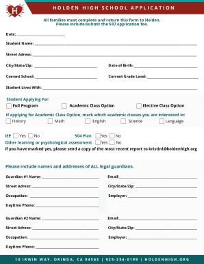 Fillable Online Holden High School Application Fax Email Print - pdfFiller