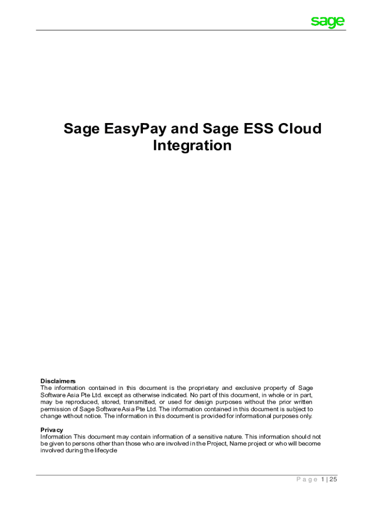 Fillable Online Sage EasyPay and Sage ESS User Guide Final Fax Email Print - pdfFiller