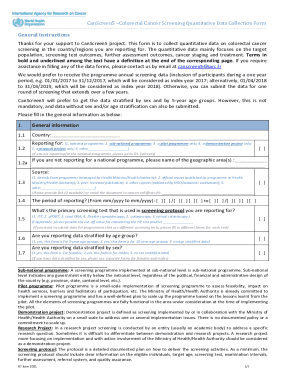 Fillable Online Colorectal Cancer Screening Quantitative Data ...