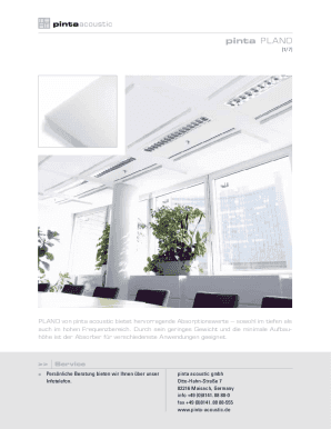 Ausfüllbar Online SONEX PLANO Suspended Sound Absorbers - Pinta ...