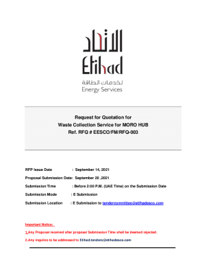 Fillable Online Request for Quotation for Waste Collection Service for ...