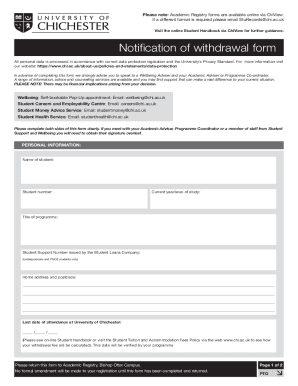 Fillable Online ipps chi ac Notification of withdrawal form ...