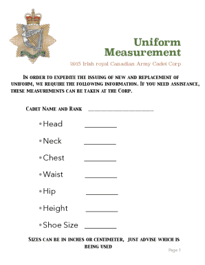 Fillable Online CADET UNIFORM ORDER AND REPLACEMENT FORM Fax Email ...