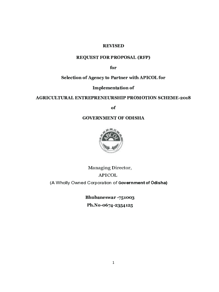 Fillable Online REVISED REQUEST FOR PROPOSAL (RFP) for Selection of ...