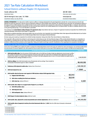 Fillable Online 2021 Tax Rate Worksheet Fax Email Print - pdfFiller