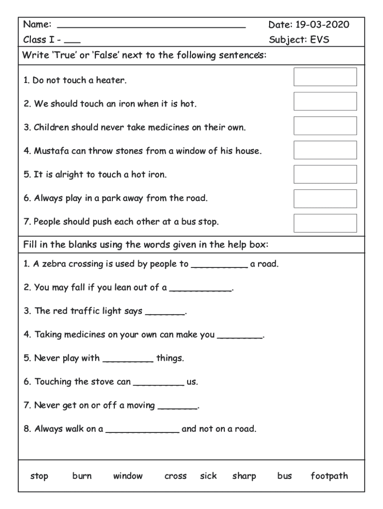 Fillable Online Revised EVS worksheet for holiday homework.cdr Fax Email Print - pdfFiller