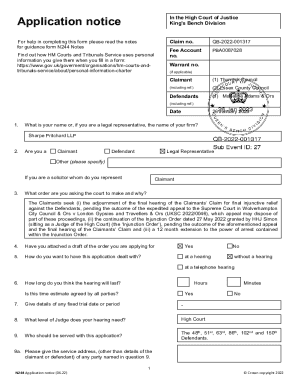 Fillable Online Application notice Fax Email Print - pdfFiller