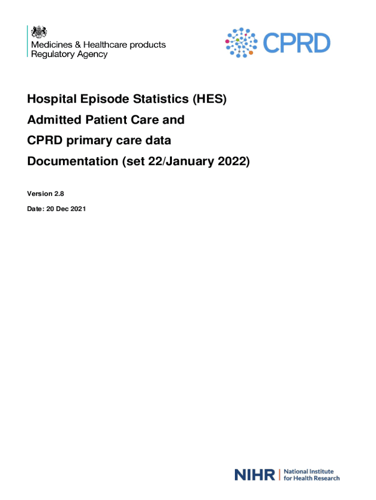 Fillable Online Hospital Episode Statistics (HES): Admitted patient ...