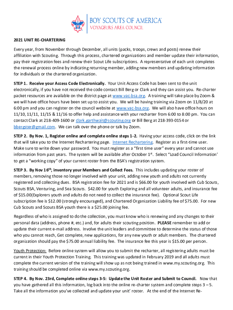 Fillable Online Unit Charter Renewal System (UCRS) - Voyageurs Area ...