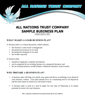 Fillable Online Business Plan Template (US) Fax Email Print - pdfFiller