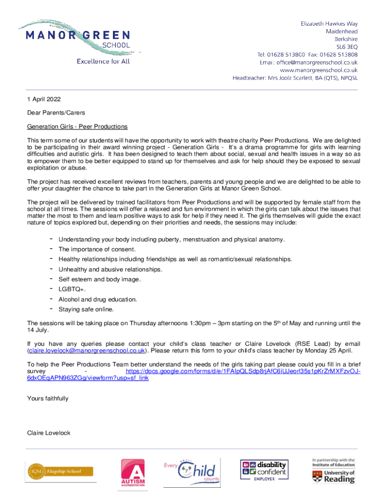 Fillable Online Peer ProductionsTransforming Young People's Lives with ...