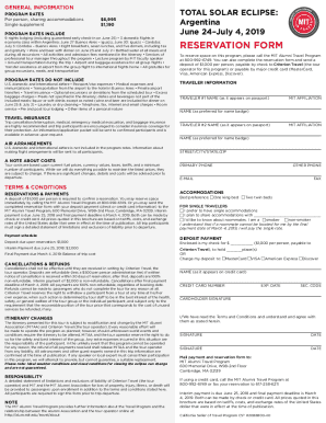 Fillable Online alum mit RESERVATION FORM - MIT Alumni Association Fax ...