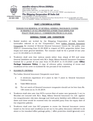 Fillable Online GENERAL INSTRUCTIONS TO TENDERERS Fax Email Print ...