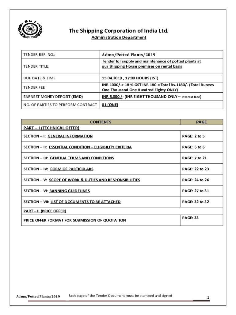 Fillable Online The Shipping Corporation of India Ltd Fax Email Print ...