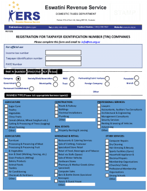 Fillable Online Contact ERS - Eswatini Revenue Service Fax Email Print ...