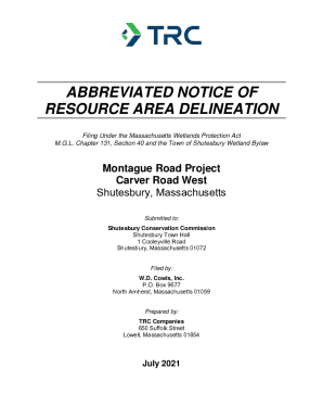 Fillable Online RESOURCE AREA DELINEATION Fax Email Print - pdfFiller