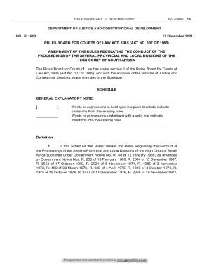 Fillable Online rules board for courts of law act, 1985 (act no. 107 of 1985) Fax Email Print ...