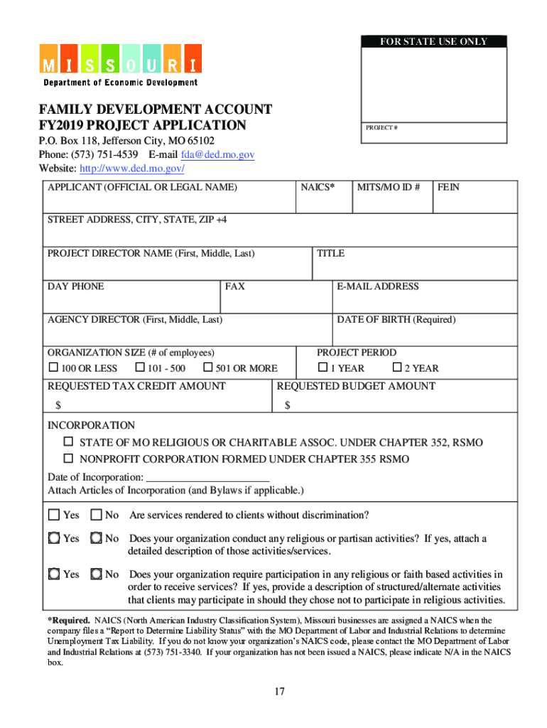 Fillable Online ded mo Tax Credit Accountability Act Reporting Form Fax ...