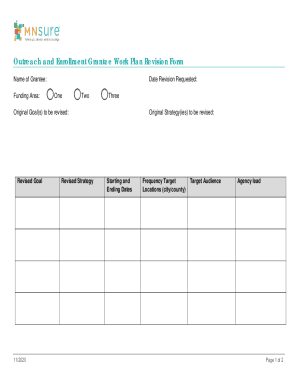 Fillable Online MNsure Outreach and Enrollment Grantee Work Plan ...