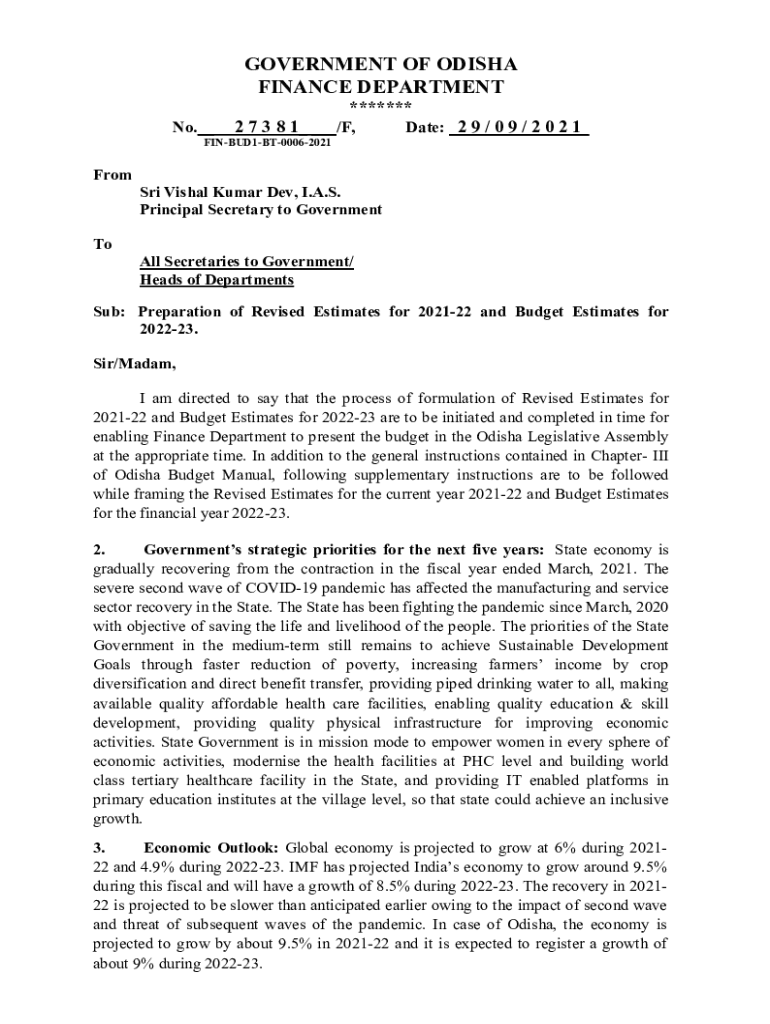 Fillable Online Shri Vishal Kumar Dev, IAS - Finance Department Fax ...