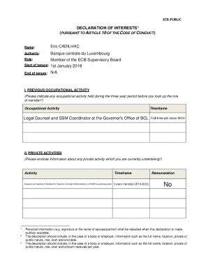 Fillable Online DECLARATION OF INTERESTS 1 Fax Email Print - pdfFiller