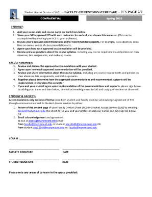 Fillable Online Student Access Services Forms - Marymount University ...