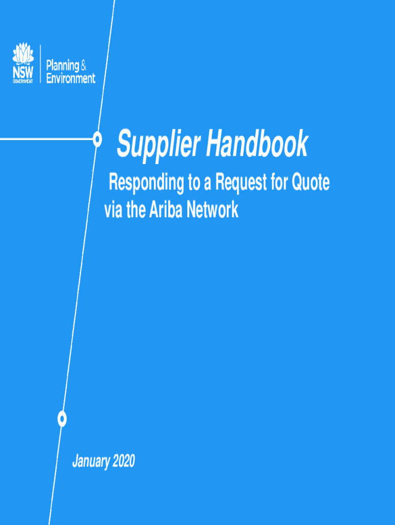 Fillable Online Supplier HandbookResponding to a Request for Quotevia the Ariba Network Fax ...