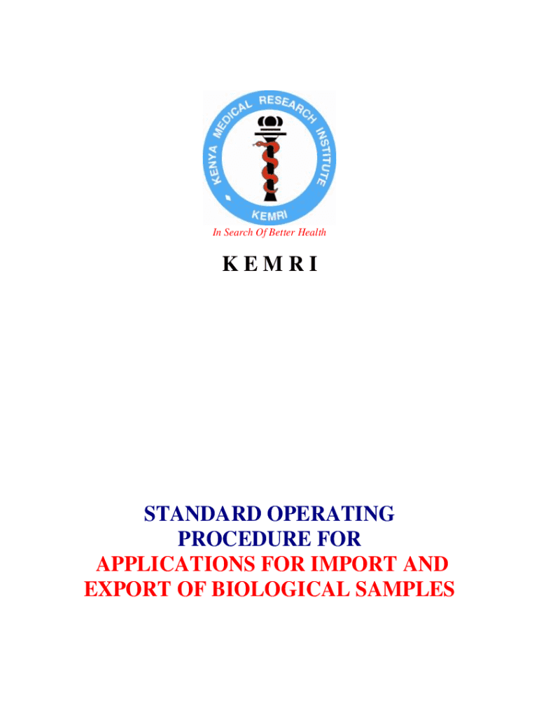 Fillable Online applications for import and export of biological ...