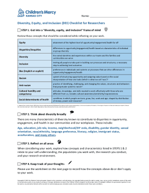Fillable Online Drafting a Diversity, Equity, and Inclusion (DEI ...