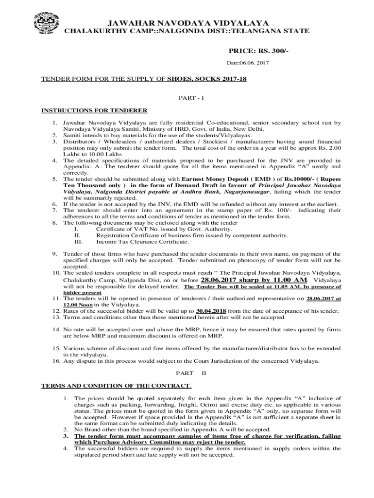 Fillable Online Admission Notifications - Navodaya Vidyalaya Fax Email ...