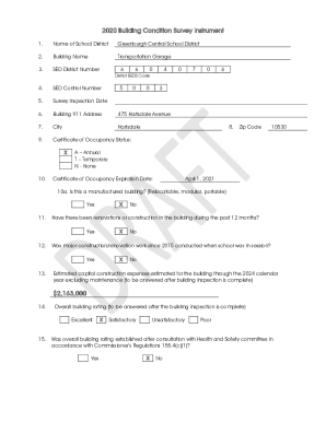 Fillable Online K-12 Building Condition SurveyThey say timing is ...