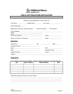 Fillable Online Practicum-application.docx - Child Family Life ...