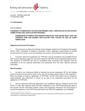 Fillable Online Application for Temporary Occupation Permit (TOP) - BCA ...