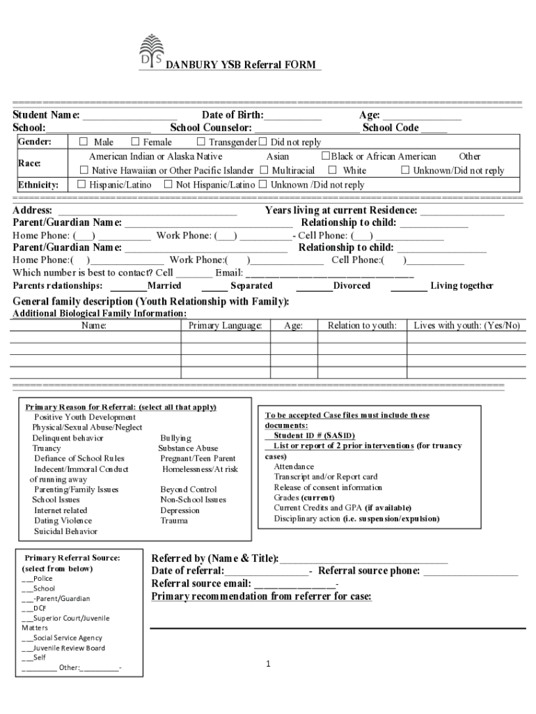 Fillable Online DYS YSB - Truancy Intake Form3.20.19.docx Fax Email ...