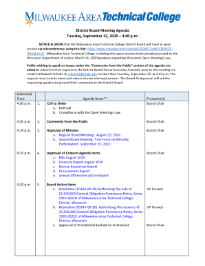 Fillable Online a MILWAUKEE AREA TECHNICAL COLLEGE DISTRICT ... Fax ...