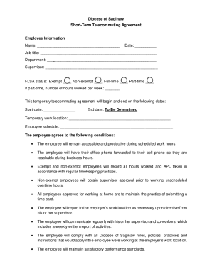 Fillable Online Telecommuting Agreement Form - Studylib Fax Email Print ...