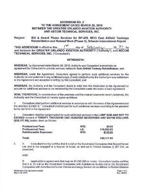 Fillable Online AECOM Technical Services Inc. Addendum No. 2 Fax Email ...