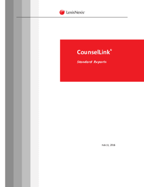 Fillable Online CounselLink Reporting - Standard Reports. CounselLink ...