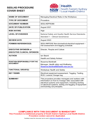 Fillable Online SESLHDPR 268 - SESLHD PROCEDURE COVER SHEET Fax Email Print - pdfFiller