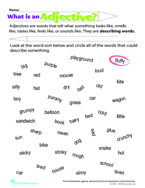 Fillable Online What does it feel / look / sound / taste / smell like ...