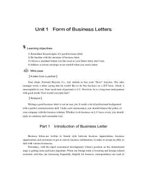 Fillable Online The Structure of a Business Letter and How To Write One ...