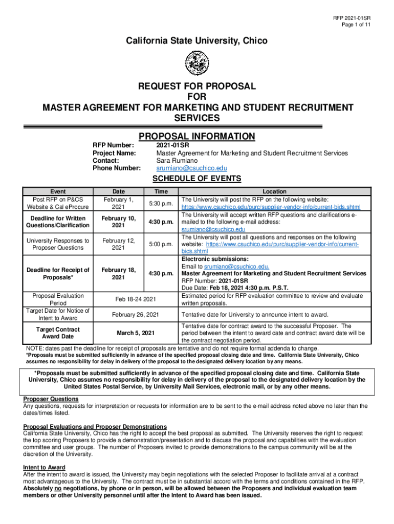 Fillable Online request for proposal - 5-year strategic plan for ...