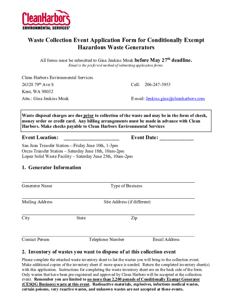 Fillable Online Washington State Waste Disposal Form 2022 CESQG Fax ...