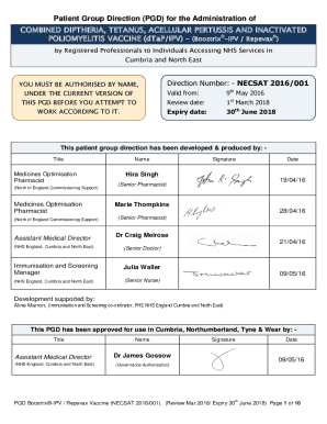 Fillable Online sunderlandccg nhs BCG Vaccine AJV: patient group ...
